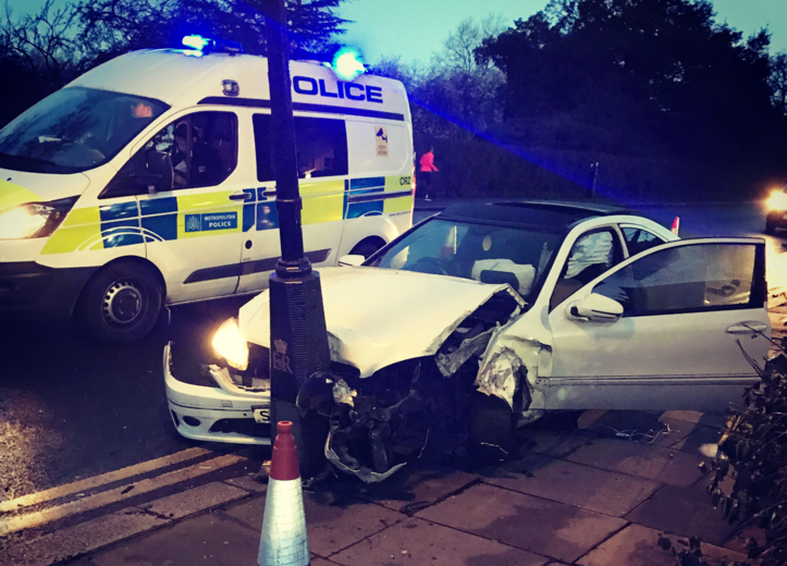Driver flees the scene after crashing sports car in Regent's Park ...