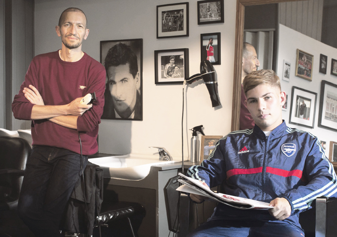 On me head! Visit from Arsenal ace Emile boosts salon | Westminster Extra